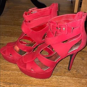 Shoes | Charlotte Russe Red Heels With Zipper | Poshmark